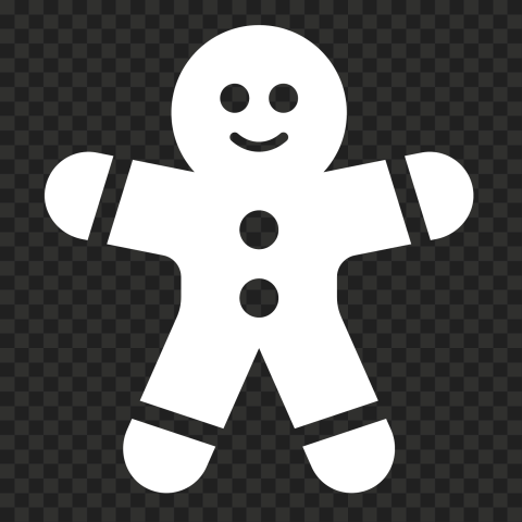 HD PNG Gingerbread Man White Icon Silhouette | Citypng