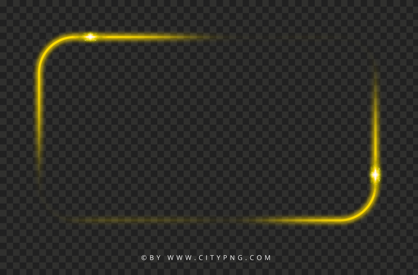 HD PNG Glowing Creative Yellow Neon Frame | Citypng
