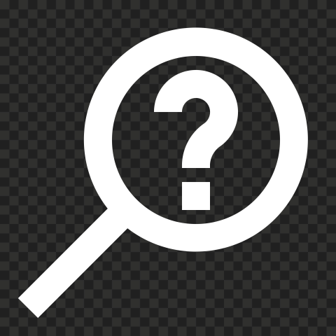 HD PNG Magnifying Glass Question Mark White Icon | Citypng