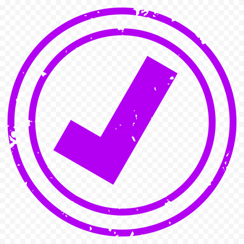 HD Purple Round Yes Tick Check Mark Stamp PNG | Citypng