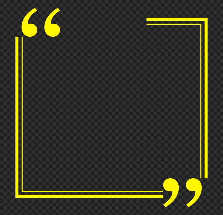 HD Quote Square Vector Yellow Frame Transparent PNG | Citypng