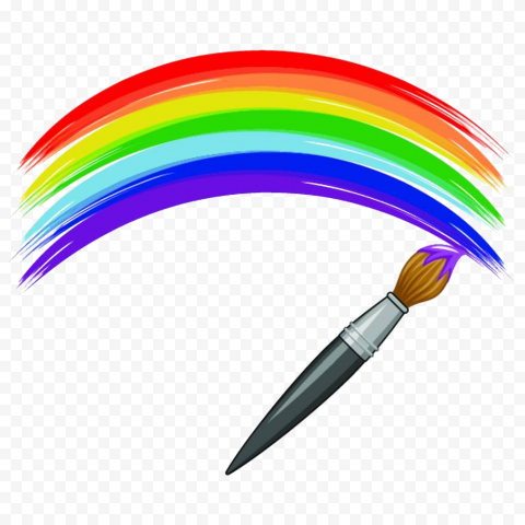 HD Rainbow Paintbrush Illustration PNG | Citypng