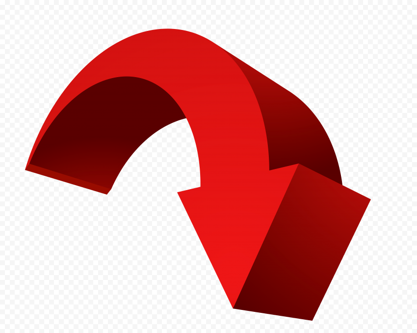 3d Red Curved Arrow