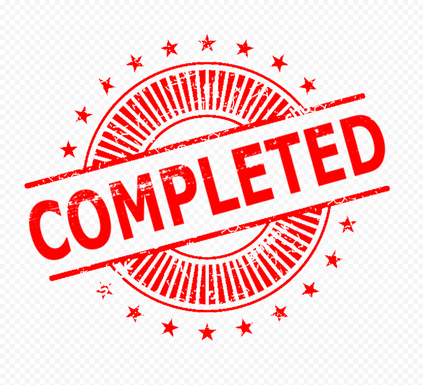 HD Red Completed Round Stamp PNG | Citypng