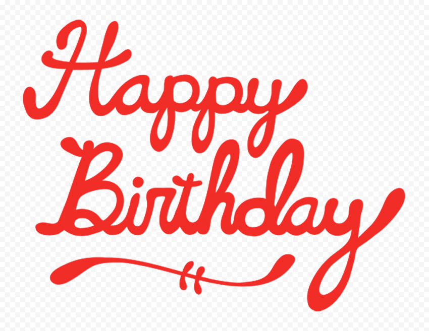 HD Red Happy Birthday Calligraphy Lettering Text PNG | Citypng