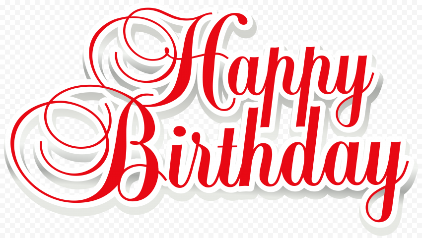 HD Red Happy Birthday Wish Text Illustration PNG | Citypng