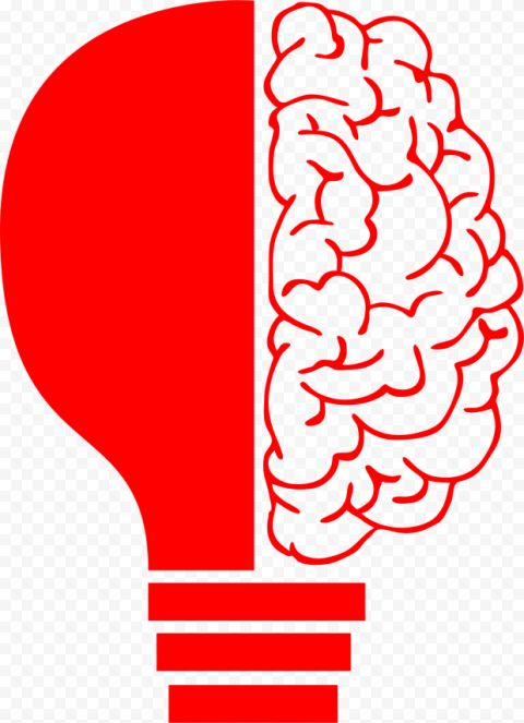 HD Red Light Bulb Brain Idea Icon PNG | Citypng