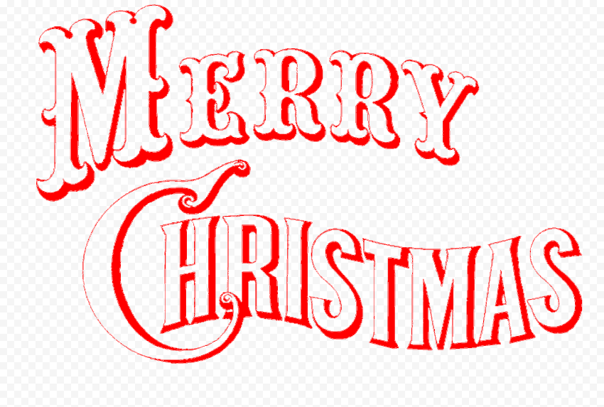 HD Red Merry Christmas Text Calligraphy PNG | Citypng