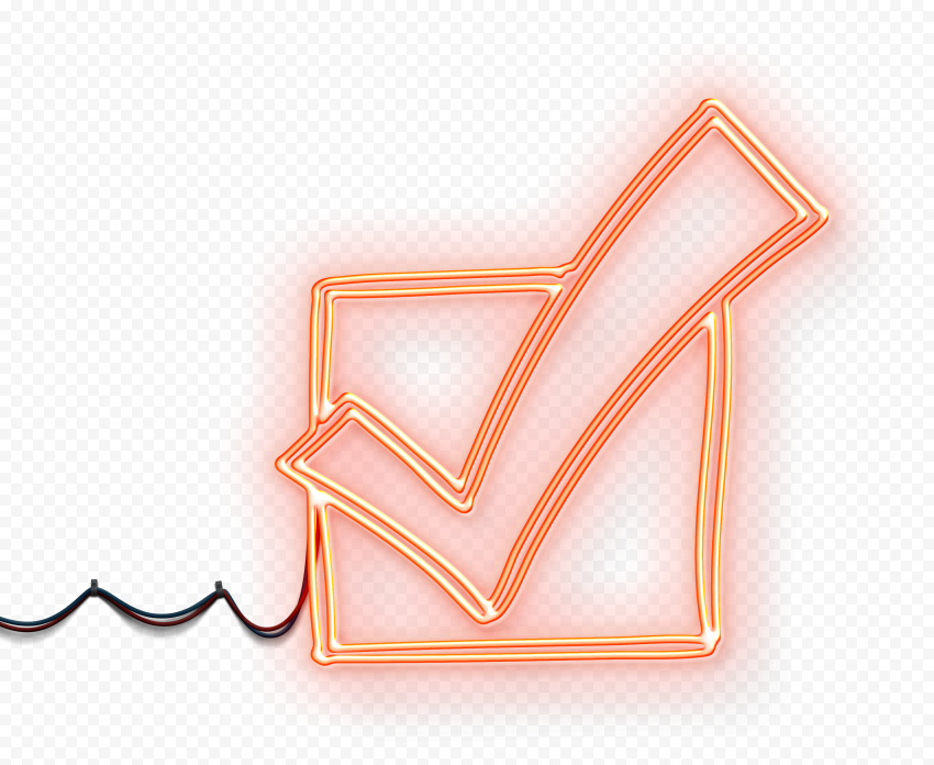 HD Red Neon Check Mark Tick Box Sketch Icon PNG | Citypng