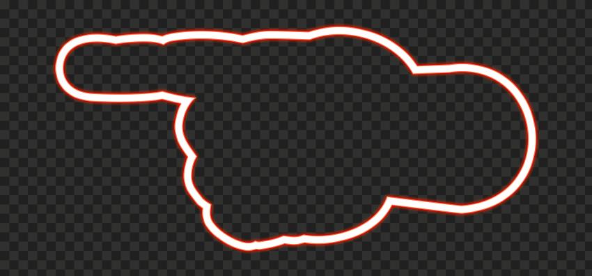 HD Red Neon Hand Finger Pointing Left PNG | Citypng