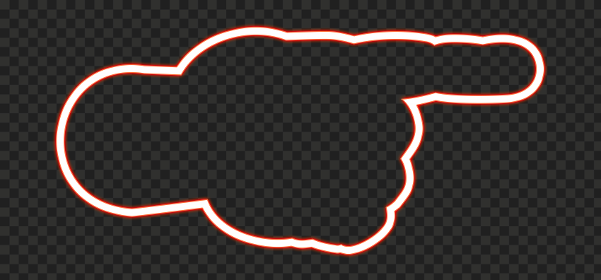 HD Red Neon Hand Finger Pointing Right PNG | Citypng