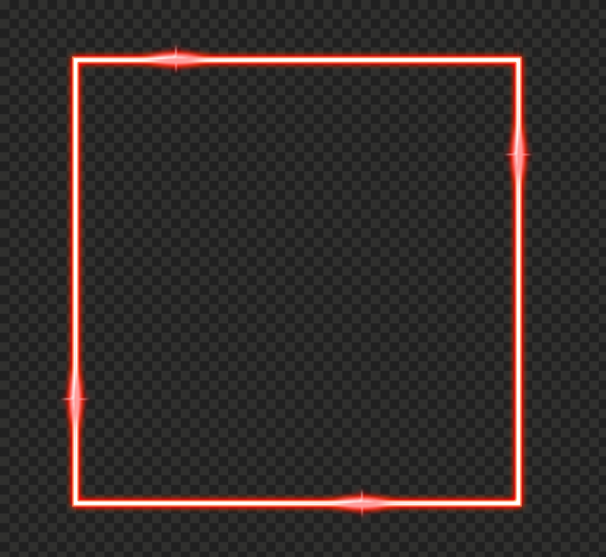 HD Red Neon Square Border Frame PNG | Citypng