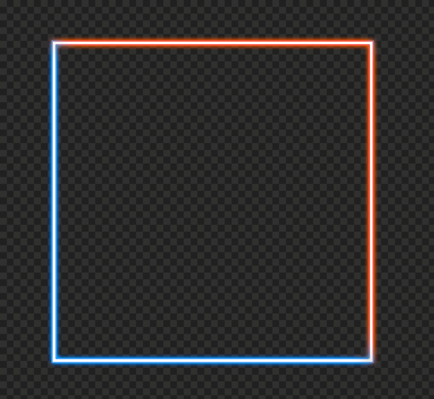 HD Red Neon Square Border Frame Transparent PNG | Citypng