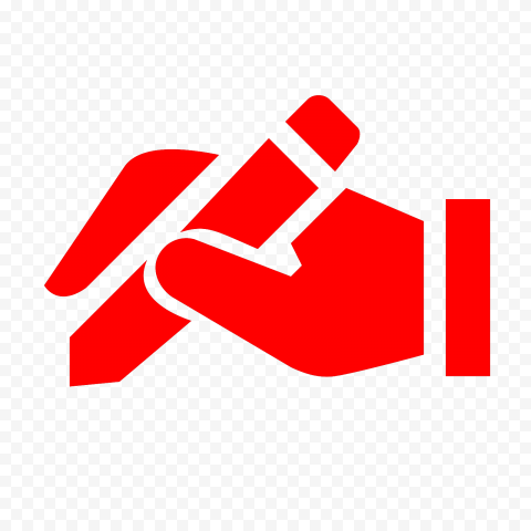 HD Red Pencil on Hand Icon PNG | Citypng