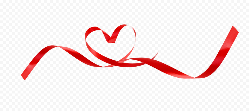 HD Red Ribbon Silk Heart Shape PNG | Citypng