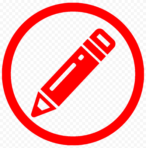 HD Red Round Pencil Icon PNG | Citypng