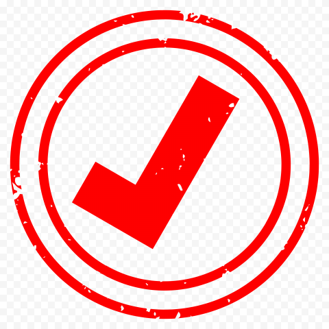 HD Red Round Yes Tick Check Mark Stamp PNG | Citypng