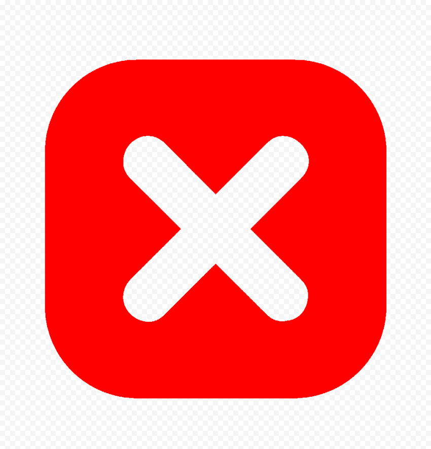HD Red Square Close X Button Icon Transparent Background Citypng