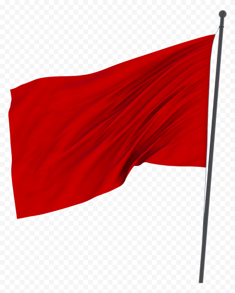HD Red Waving Blank Flag On Pole PNG | Citypng