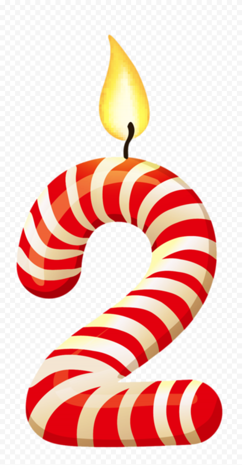 HD Red & White Birthday Candle Number 2 PNG | Citypng