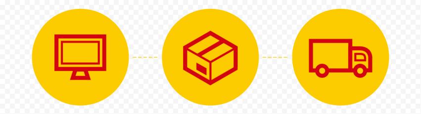 HD Red & Yellow Shipping Process Icons PNG | Citypng