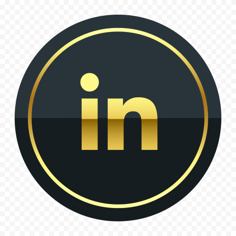HD Round Linkedin Gold And Black Icon PNG | Citypng