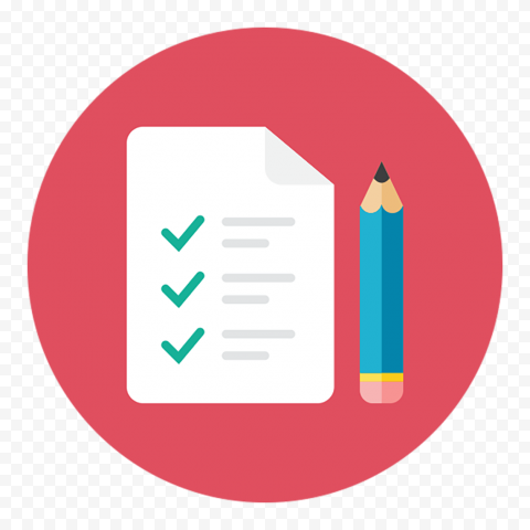 HD Round Pencil with Paper Icon PNG | Citypng