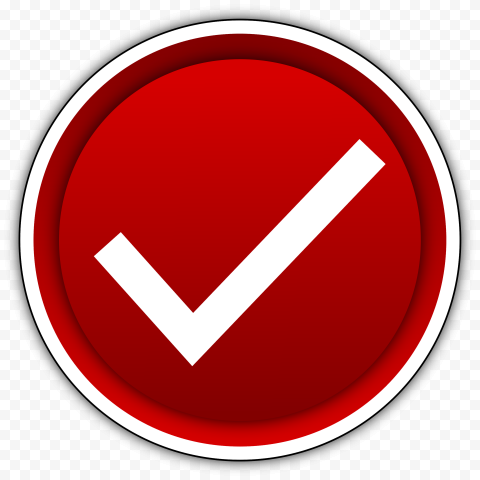 HD Round Red Tick Check Mark Button Icon Symbol Logo PNG | Citypng