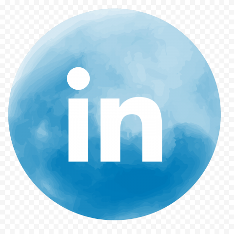 HD Round Watercolor Linkedin IN Blue Icon PNG | Citypng