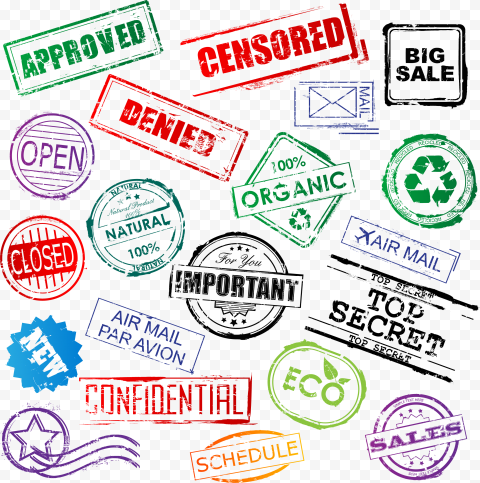 HD Rubber Stamps Collection PNG | Citypng