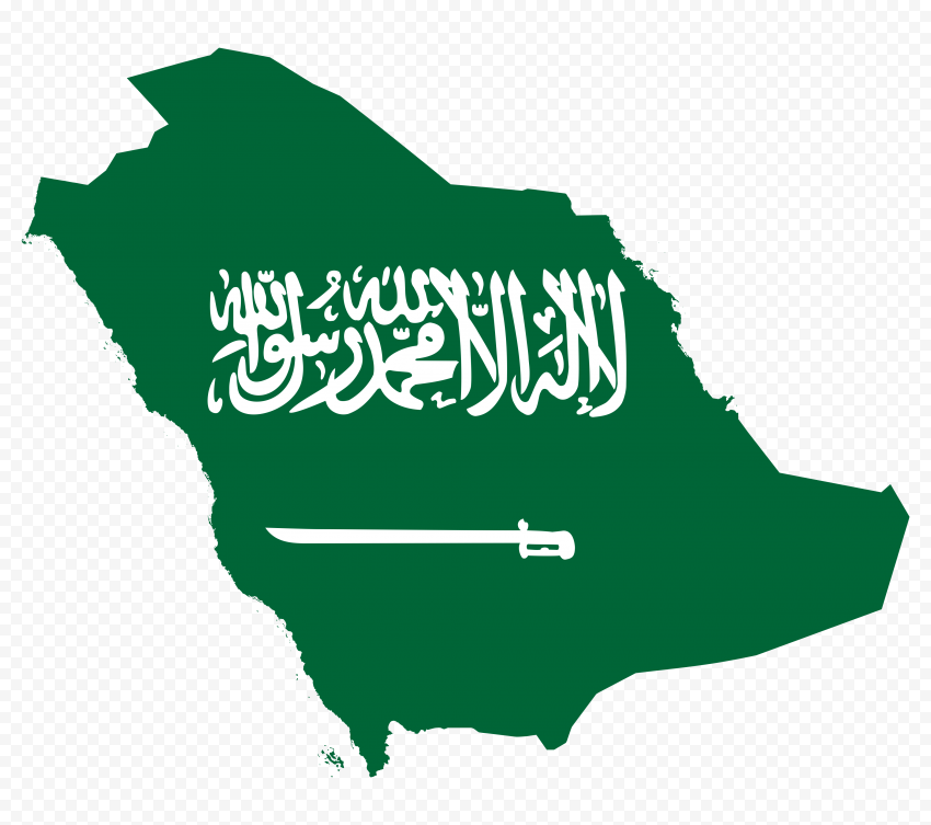 HD Saudi Arabia Flag Map Transparent PNG | Citypng