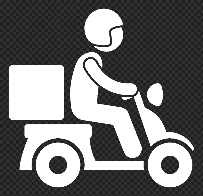 HD Scooter Moto Motorcycle Delivery White Icon PNG | Citypng
