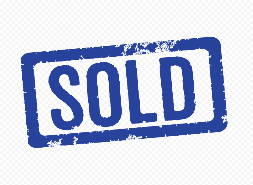 HD Sold Blue Stamp Word PNG | Citypng