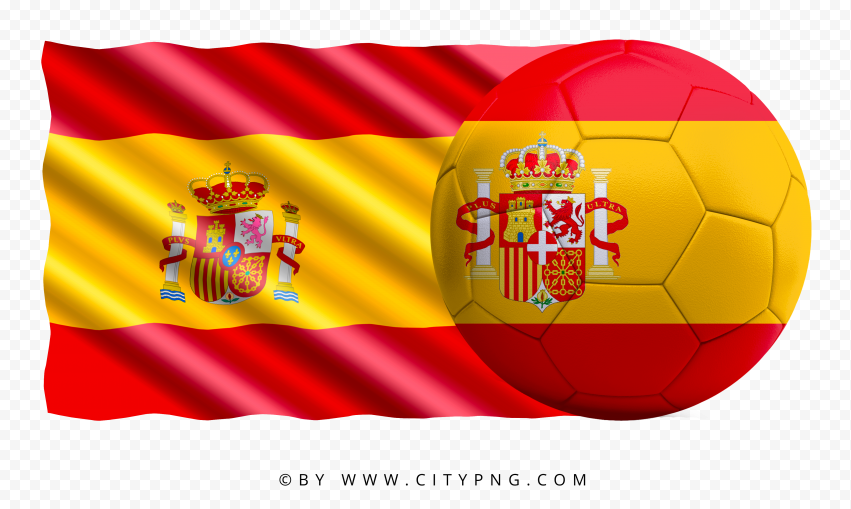 HD Spain Flag With Soccer Football Ball PNG | Citypng