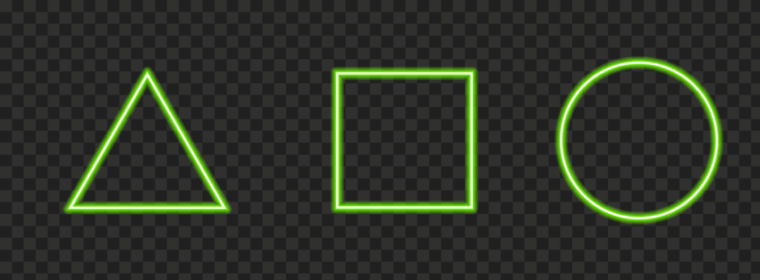 HD Square Triangle Circle Green Glowing Neon PNG | Citypng