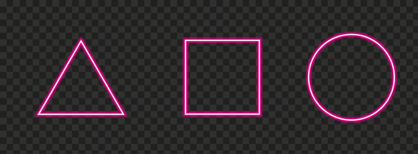 HD Square Triangle Circle Pink Glowing Neon PNG | Citypng