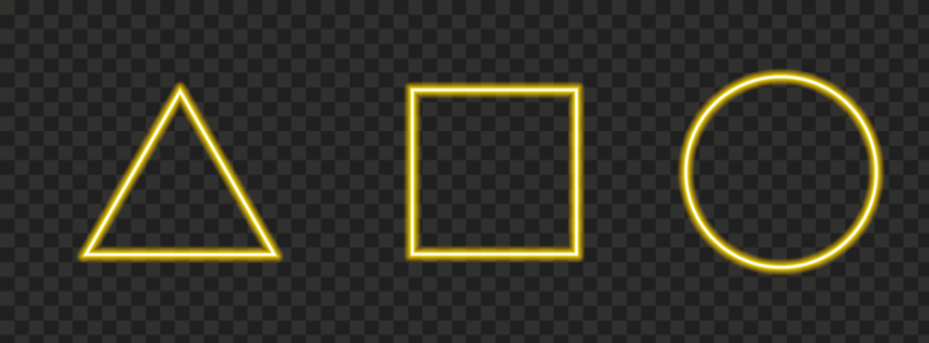 HD Square Triangle Circle Yellow Glowing Neon PNG | Citypng