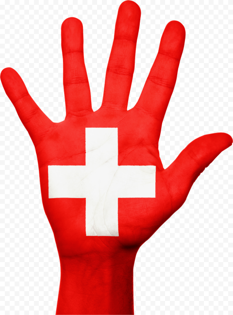 HD Switzerland Swiss Flag Painted On Open Hand PNG | Citypng