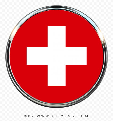 HD Switzerland Swiss Round Metal Framed Flag Icon PNG | Citypng