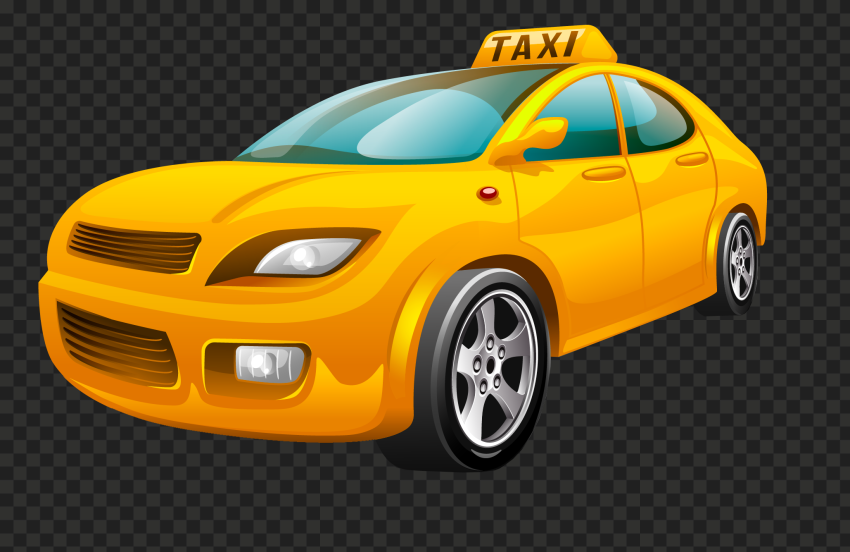 HD Taxi Car Yellow Vehicle Illustration Cartoon PNG | Citypng