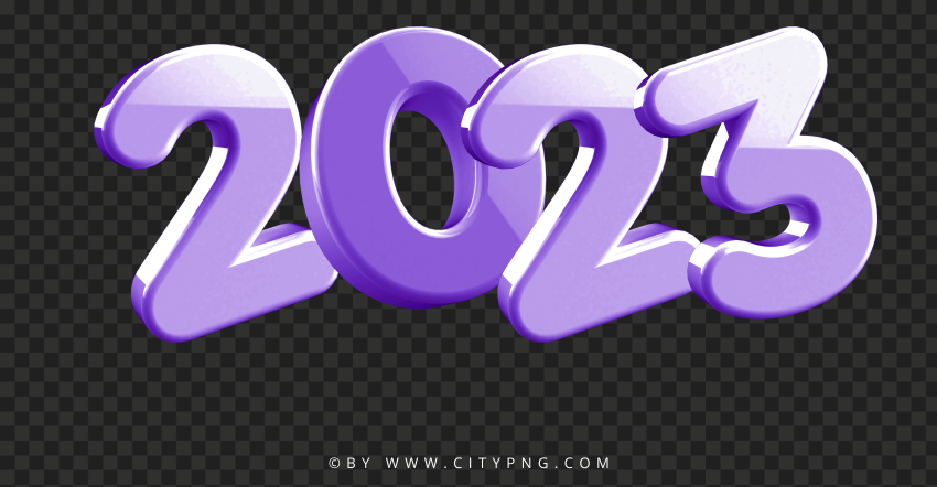 2023 Purple Metallic 3D Text Logo PNG | Citypng