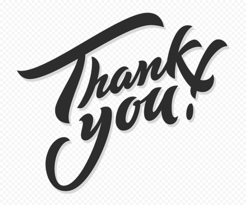 HD Thank You ! Black Text Illustration Word PNG | Citypng