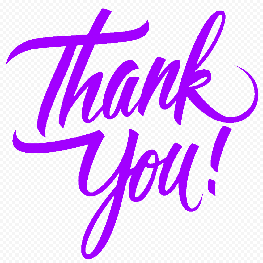 HD Thank You Calligraphy Purple Text Transparent Background | Citypng
