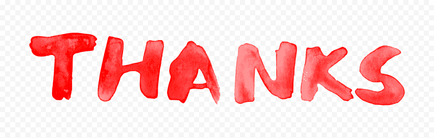 HD Thanks Word Red Watercolor PNG | Citypng