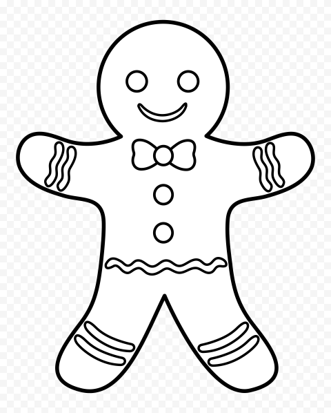 HD The Gingerbread Man Christmas Coloring PNG | Citypng
