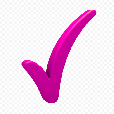 HD Tick Check Correct True Done Mark 3D Pink Icon PNG | Citypng