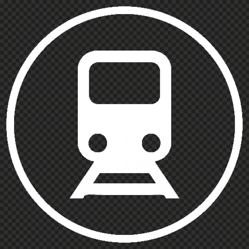 HD Train White Round Icon Sign PNG | Citypng