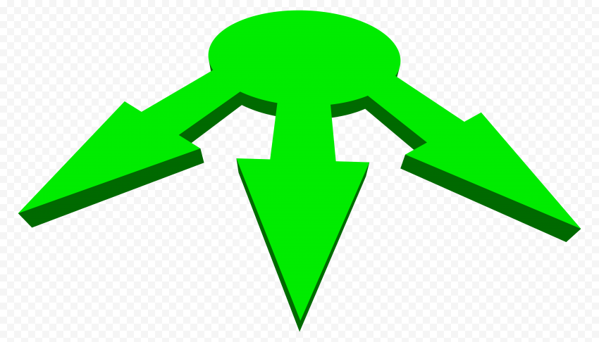 HD Triple Three 3D Green Arrows PNG | Citypng