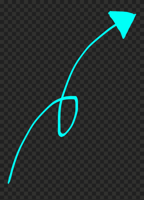 HD Turquoise Line Art Drawn Arrow Pointing Top Right PNG | Citypng