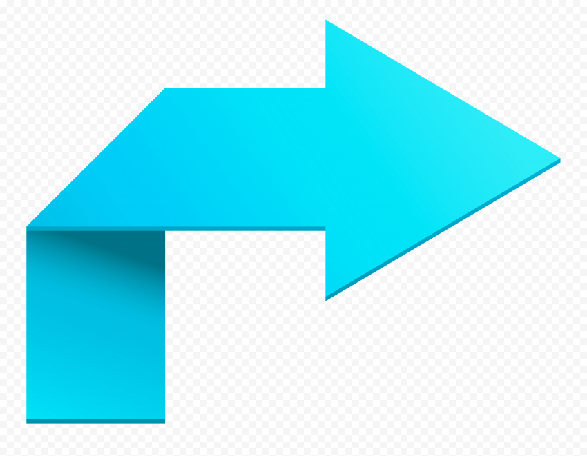 HD Turquoise Turn Right Arrow Sign Icon Symbol PNG | Citypng